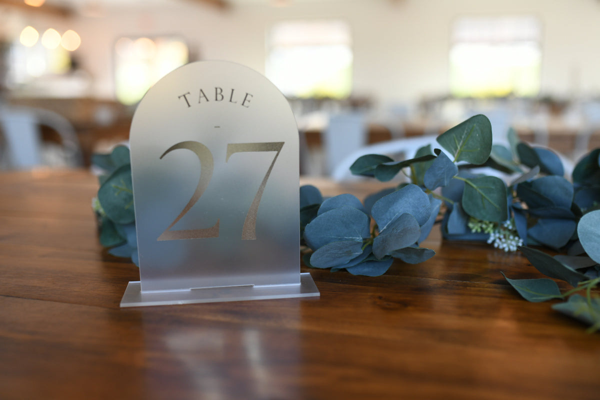 Frosted Arch Acrylic Table Numbers – The Wilds Venue Shop