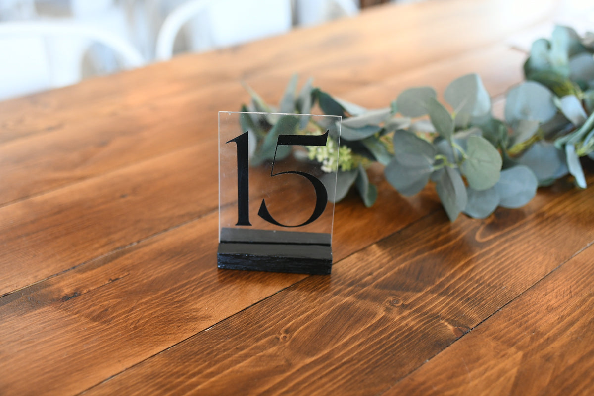 Black Table Number with Black Stand (Only Numbers 1-15) – The Wilds ...